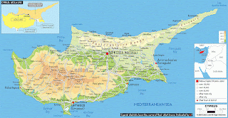 Mapa de Chipre Fisico Politico