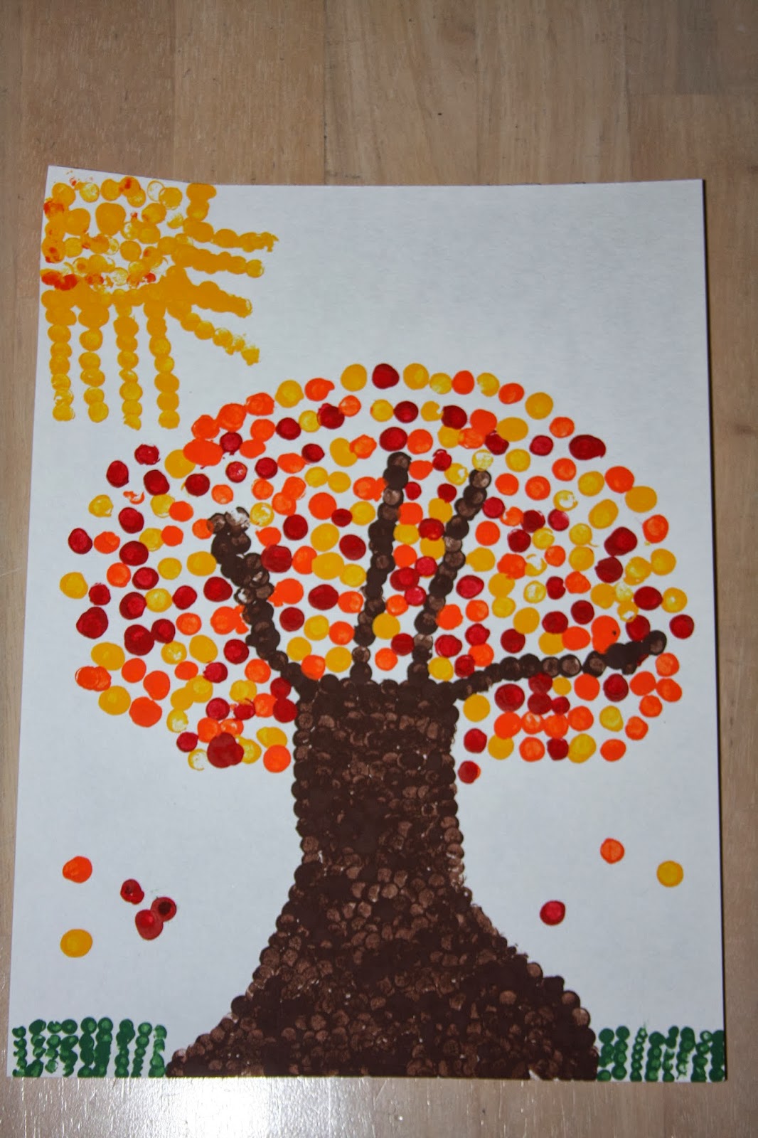 A Learning Journey: F is for Fall Trees and Falling Leaves: Pointillism ...