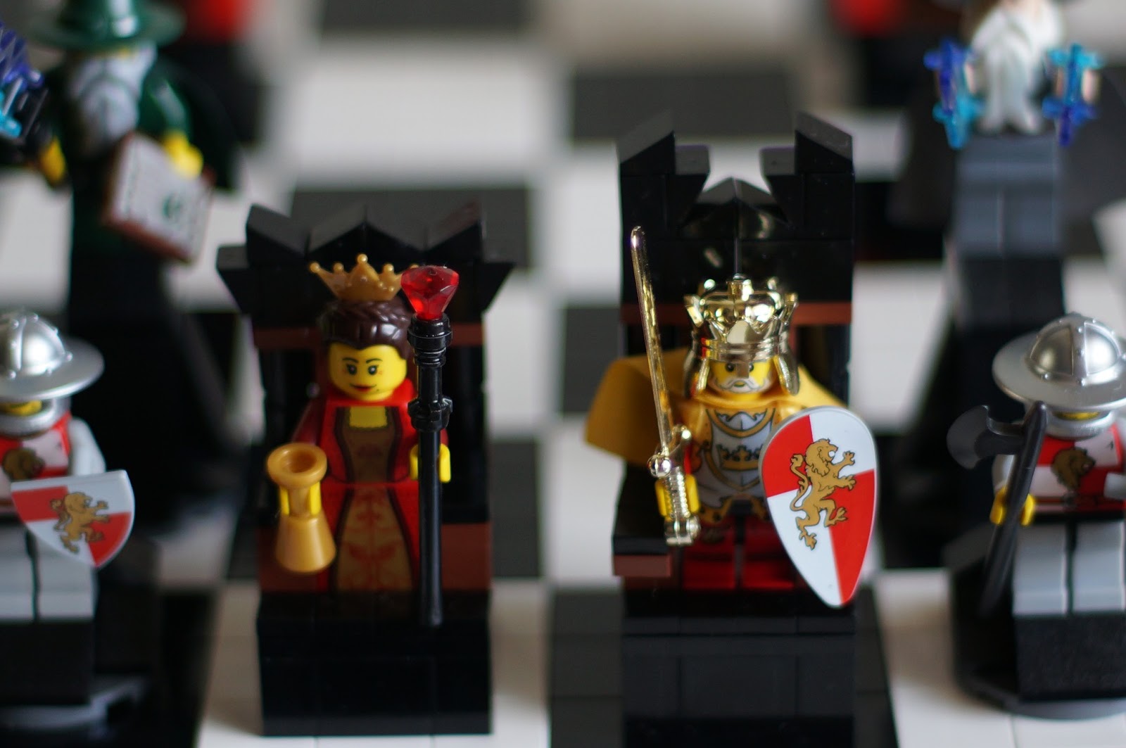 The Custom Lego Chess Project: White Queen and King pieces
