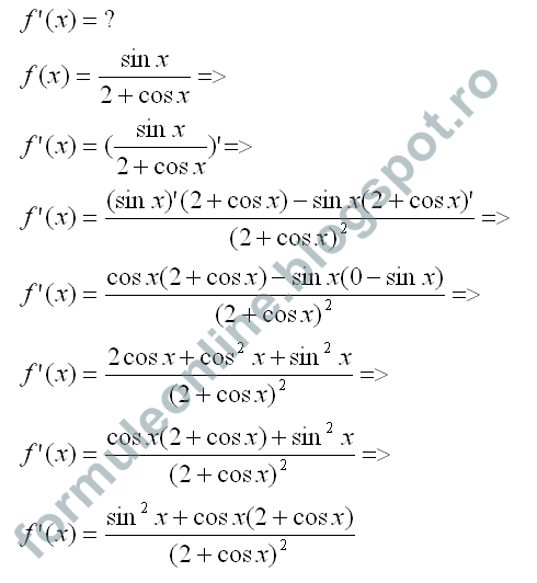Functii derivabile exercitiu rezolvat 30 | formule online probleme si ...