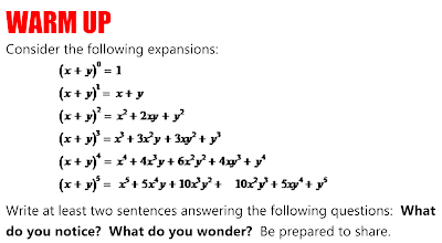 EPSILON-DELTA: Noticing and Wondering with the Binomial Theorem