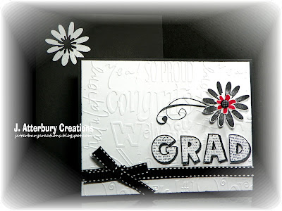J. ATTERBURY CREATIONS: Graduation Congrats (Black and White) Card...