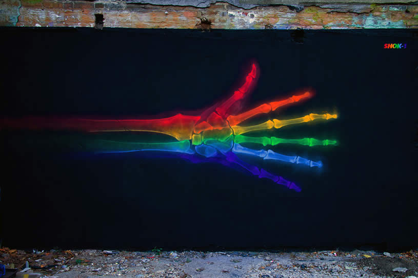 Beautiful Colorful X-Ray Street Art