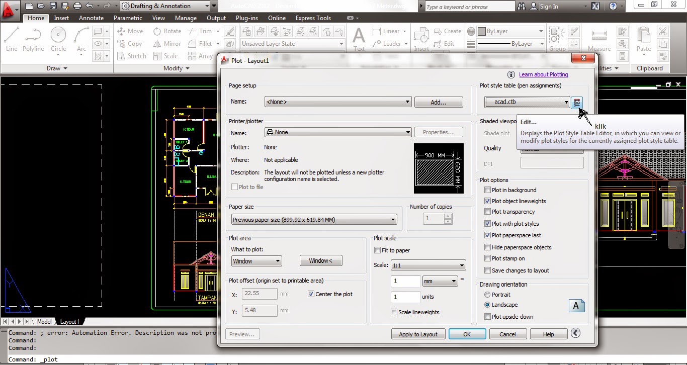 DAVIS ANUGRAH TEKNIK: CARA SETTING PLOT PADA AUTOCAD