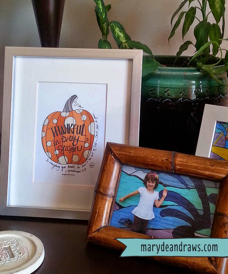 Thanksgiving Art Print & Coloring Page Printables - Marydean Draws