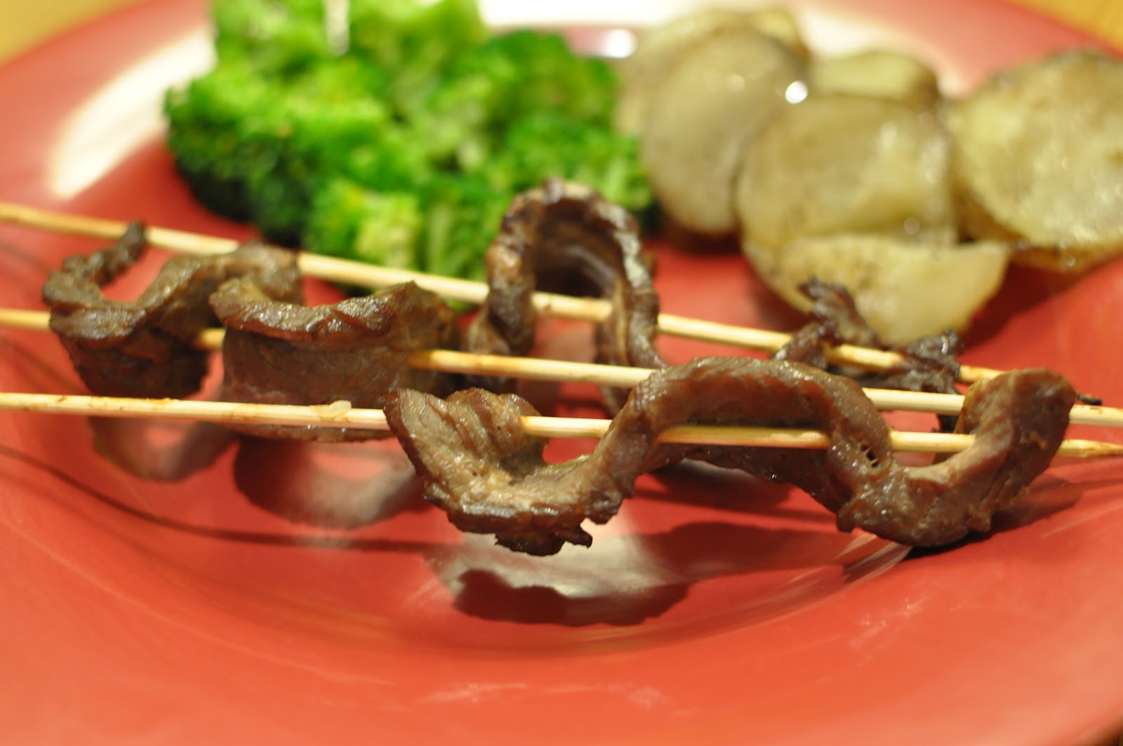 You Go Girl!: Steak on a Stick (Marinated Flank Steak)