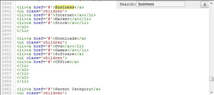 Cara Mencari Kode/Kata di Menu Template/Edit HTML | Cop-Tor