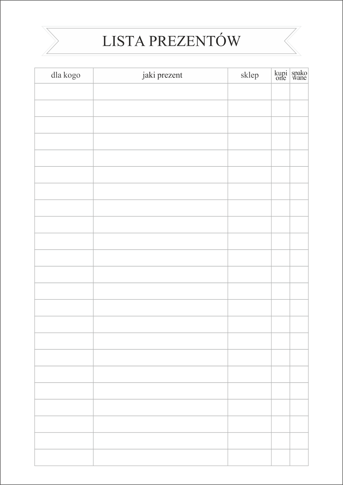 DIY Planer - organizer do wydrukowania | Piafka