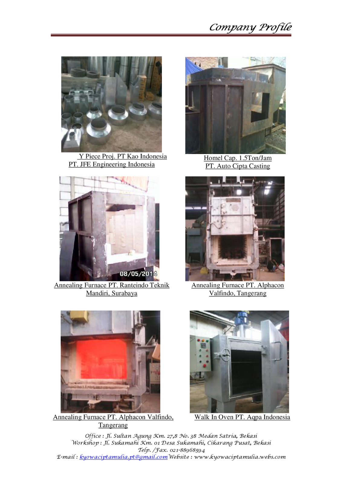 PT KYOWA CIPTA MULIA - CRANE HOIST,OVEN FURNACE, DUST COLLECTOR, BLOWER ...