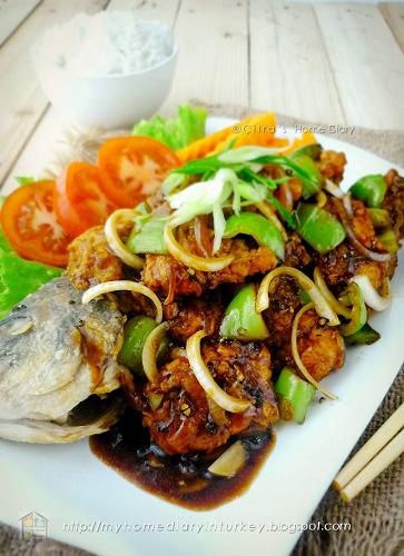 Citra's Home Diary: Ikan saus lada hitam / Indonesian crunchy fish in ...
