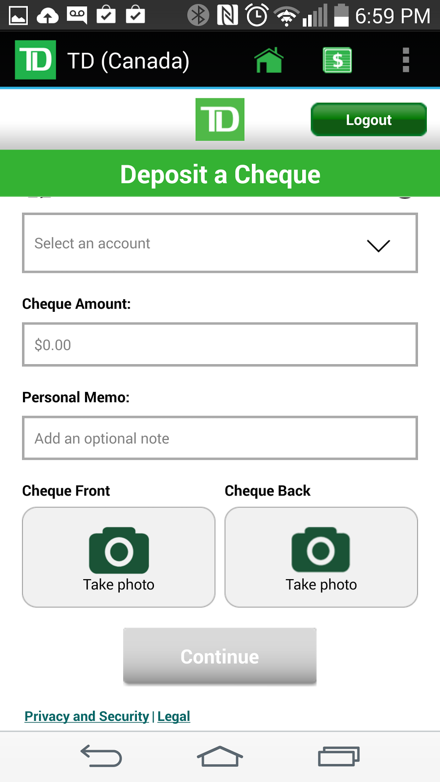 TD lets you deposit cheques with a picture