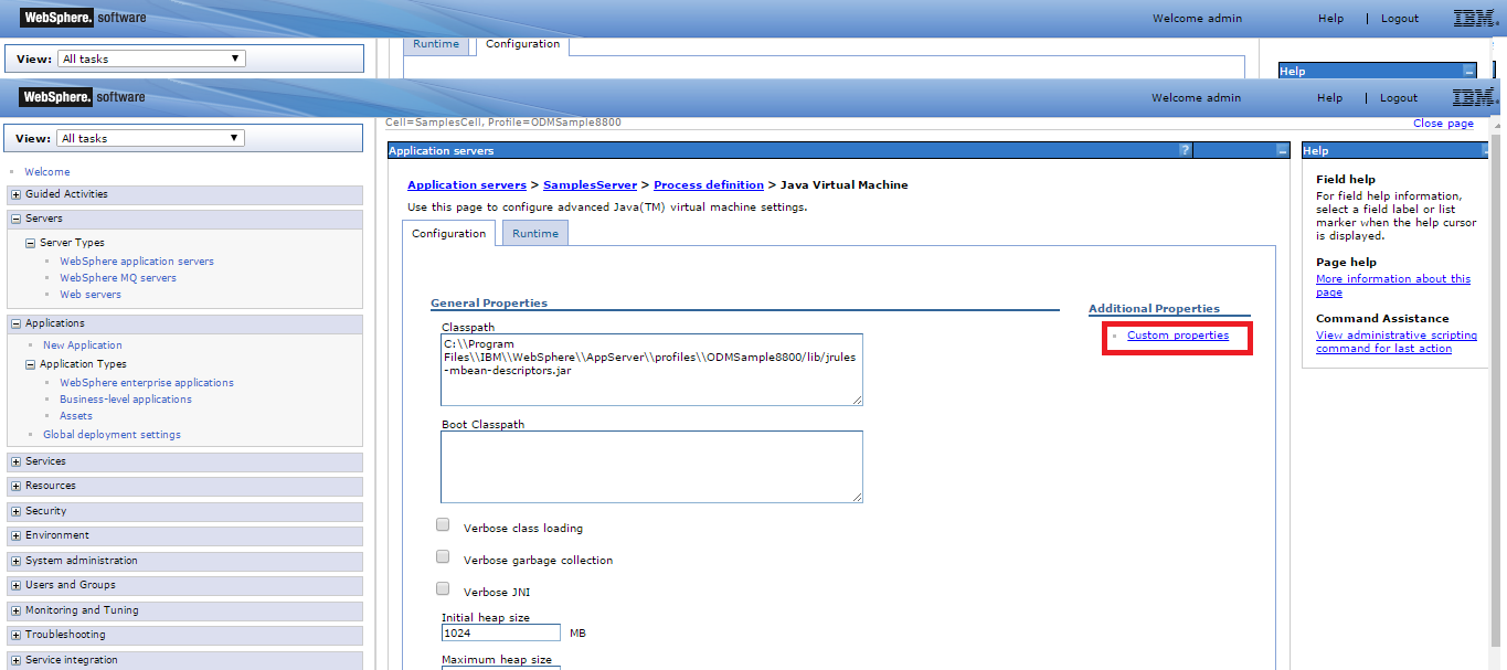 Adding logger properties to Websphere Application Server to generate ...