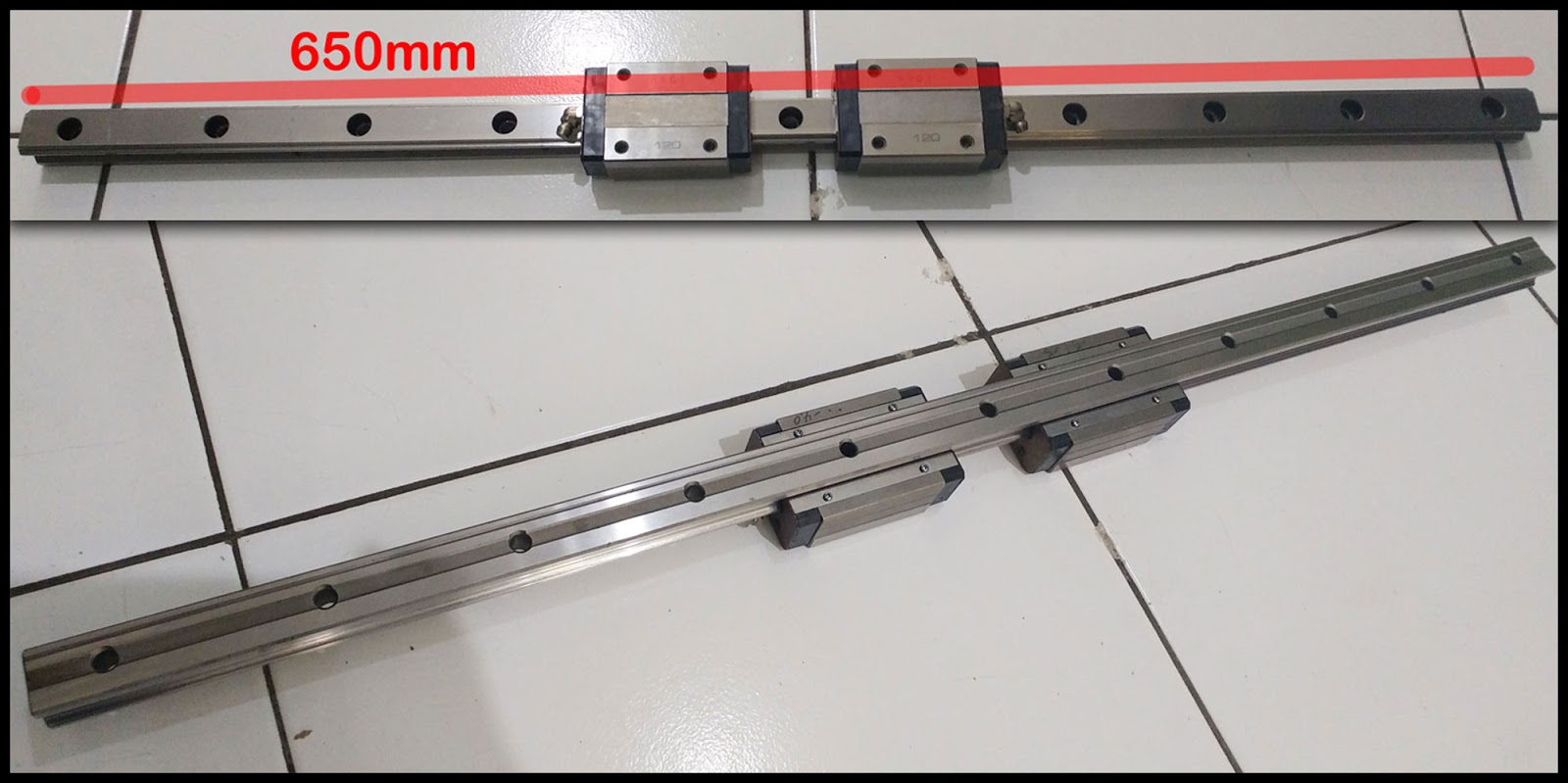 2nd MACHINE: Linear motion guide HSR20RM 640mm rail length THK