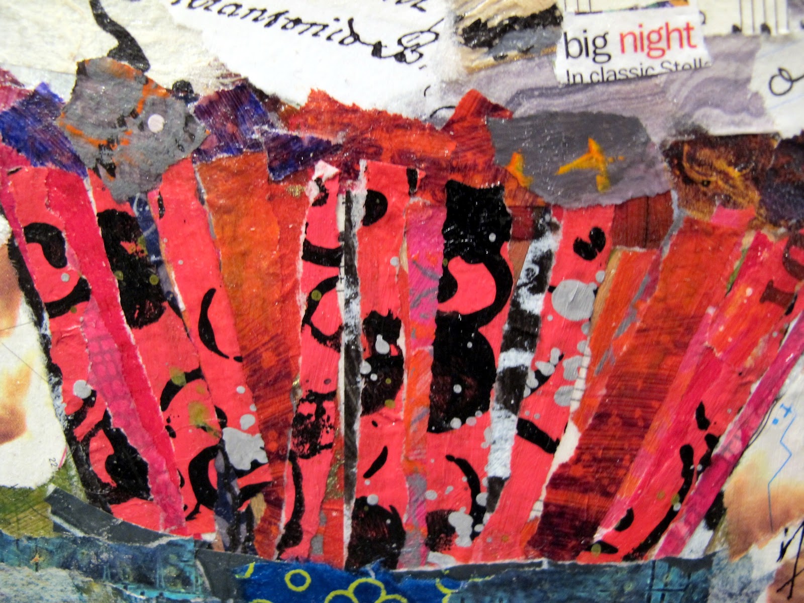 Nancy Standlee Fine Art: Cupcake Torn Paper Collage Painting, "Big ...