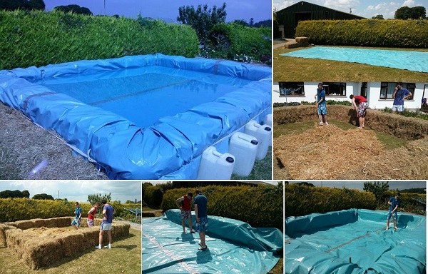 Hay Bale Swimming Pool - Handy DIY
