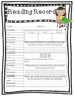 The 2 Teaching Divas: Weekly Reading Records!
