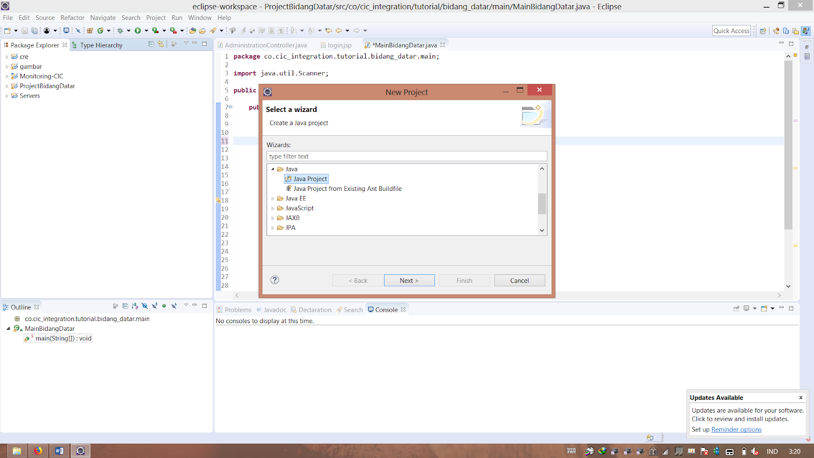 Tutorial Java - Mengenal Workspace, Project dan Class (Part1)