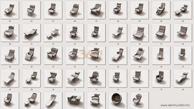 Thư viện model ghế, sofa văn phòng Archmodels Vol 5