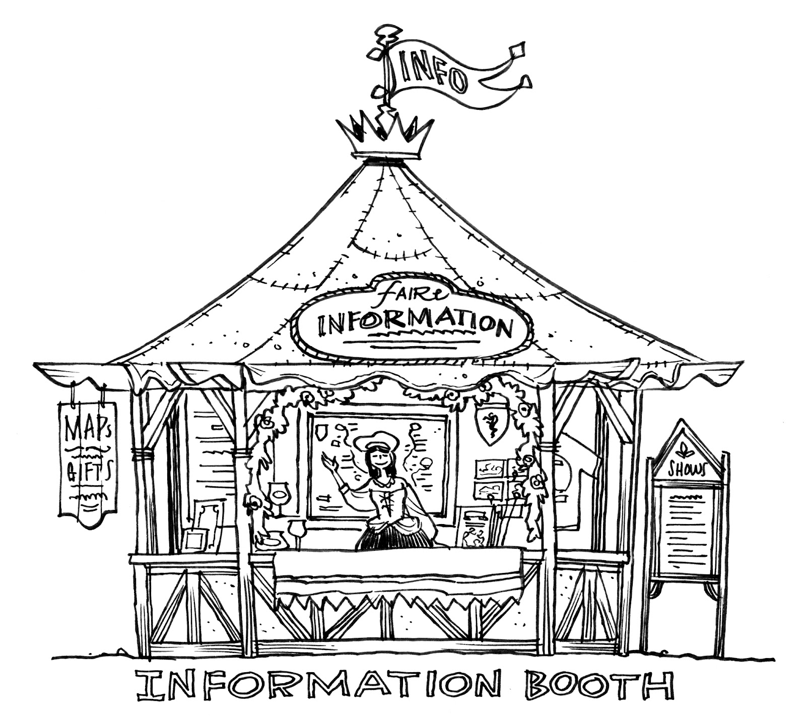 RENAISSANCE FAIRE and Themed Event Design: INFORMATION BOOTHS