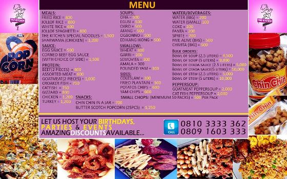 The kitchen has the best meals in Lagos hands down!