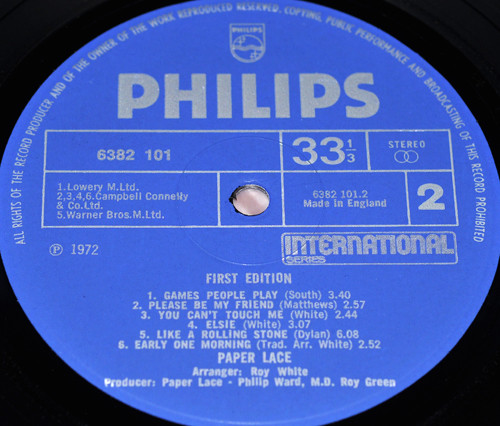 johnkatsmc5: Paper Lace “First Edition” 1972 UK Pop