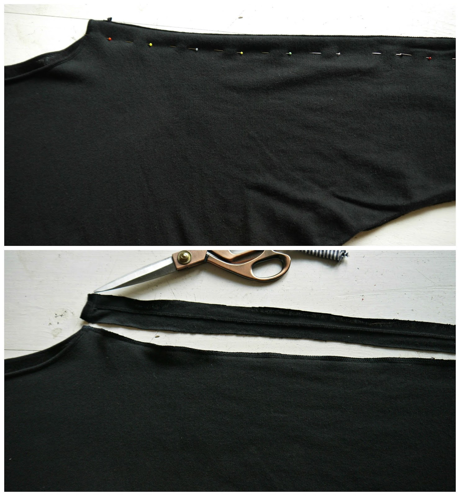 Refashion Co-op: Resizing a slash neck....