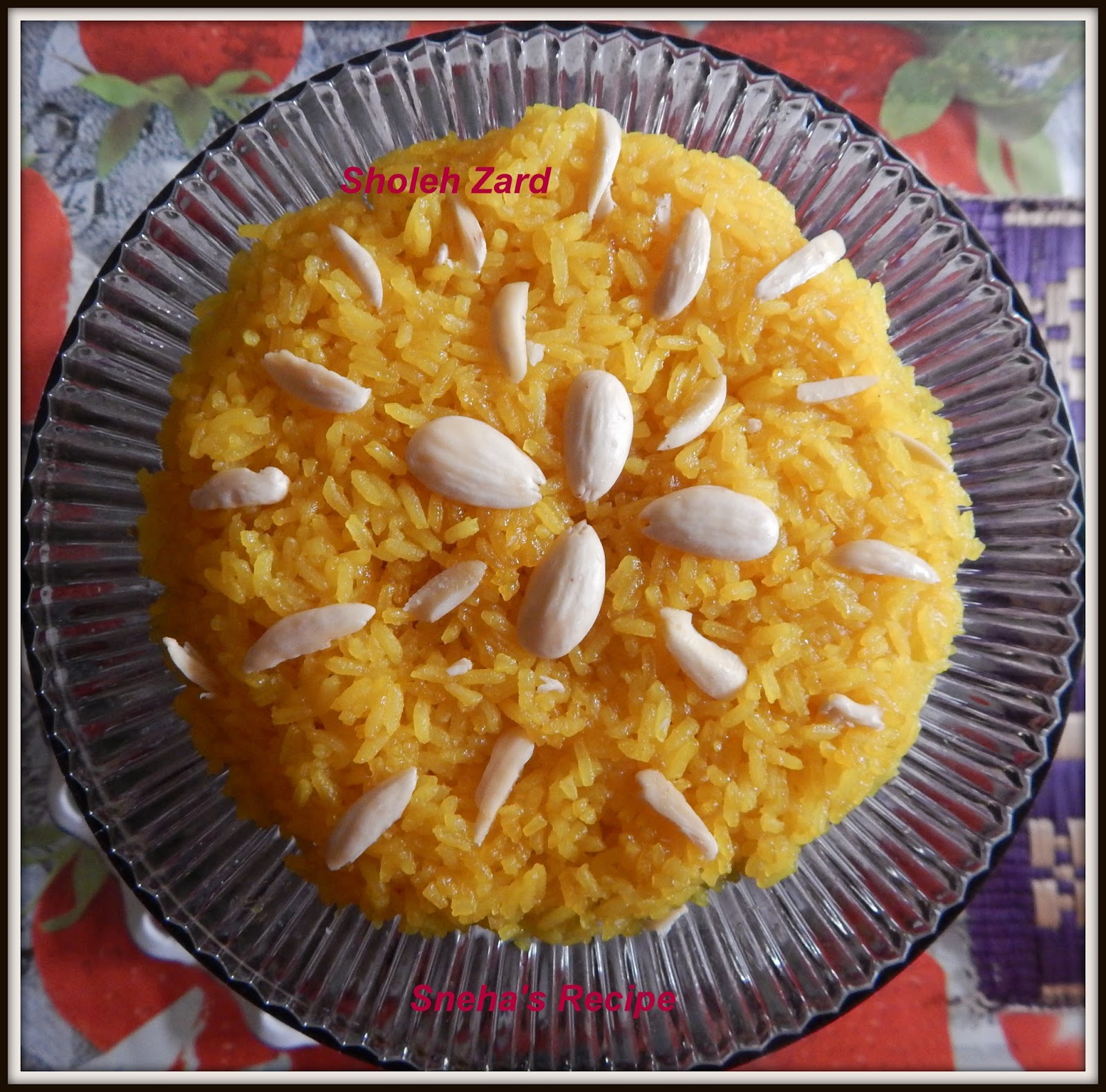 Sholeh Zard – Persian Rice Pudding - Sneha's Recipe