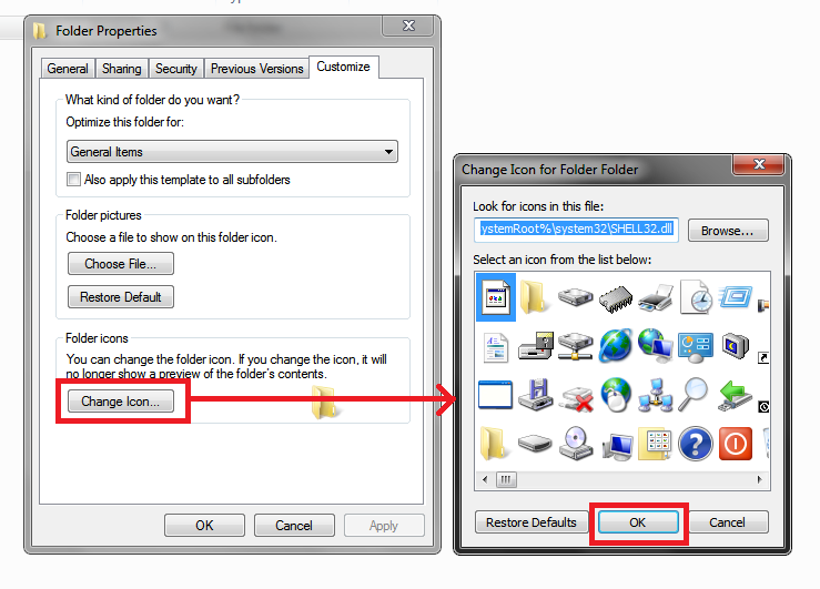 เปลี่ยนภาพพื้นหลัง Folder ใน Windows 7