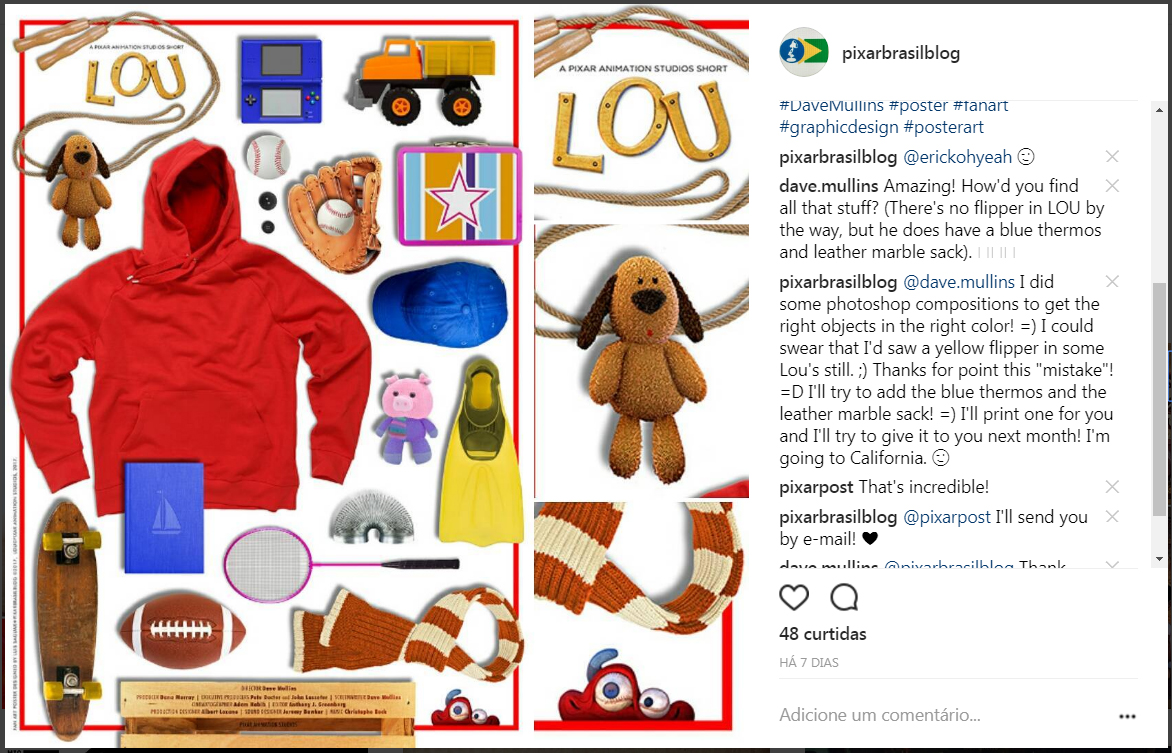 Poster-homenagem ao curta-metragem LOU - Pixar Brasil Blog