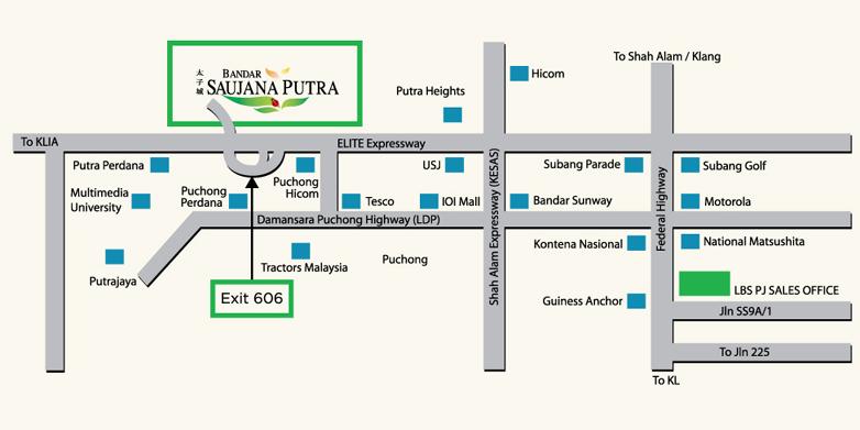 BSP Skypark Serviced Residence @ Bandar Saujana Putra: Location Map