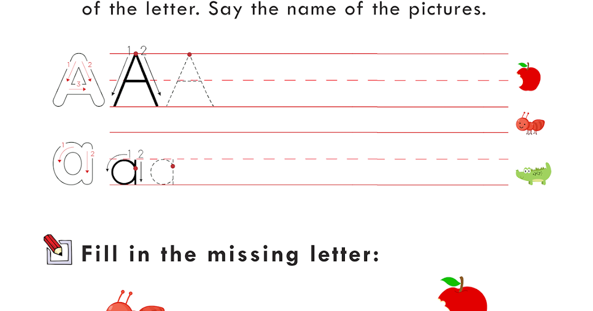 Activity Worksheet -2 Letter A for kids