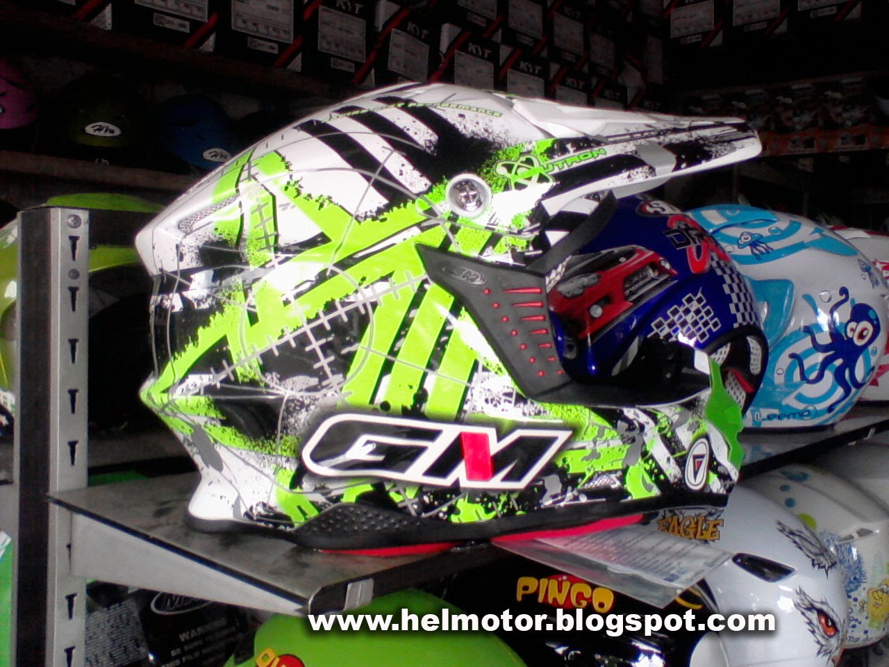 Helm Cross GM Ijo ~ Helm Vespa