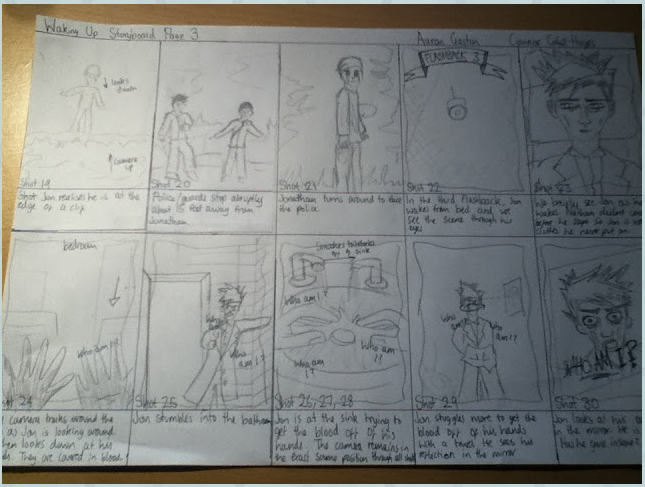 Aaron Gaston's Magnificent Media Studies Blog: Storyboard - Waking Up