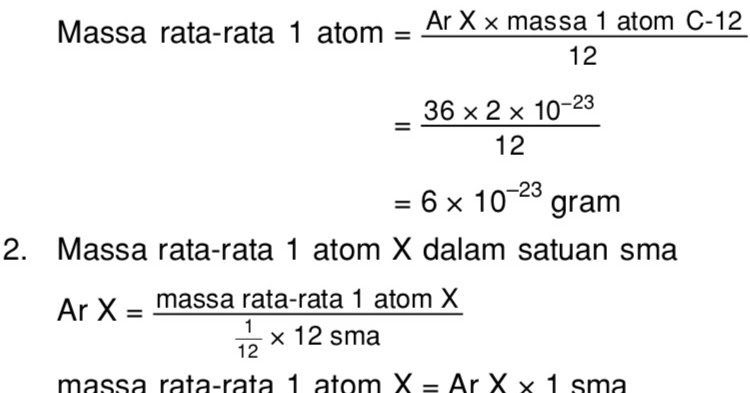 Diketahui data sebagai berikut. Massa atom realtif (Ar) dari atom X ...