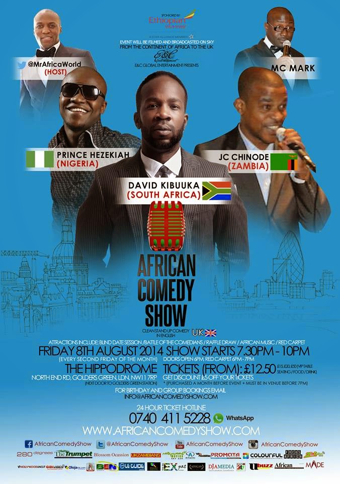 DJAMEDIA UK: Fri/8th/Aug: AFRICAN COMEDY SHOW London (August Edition)