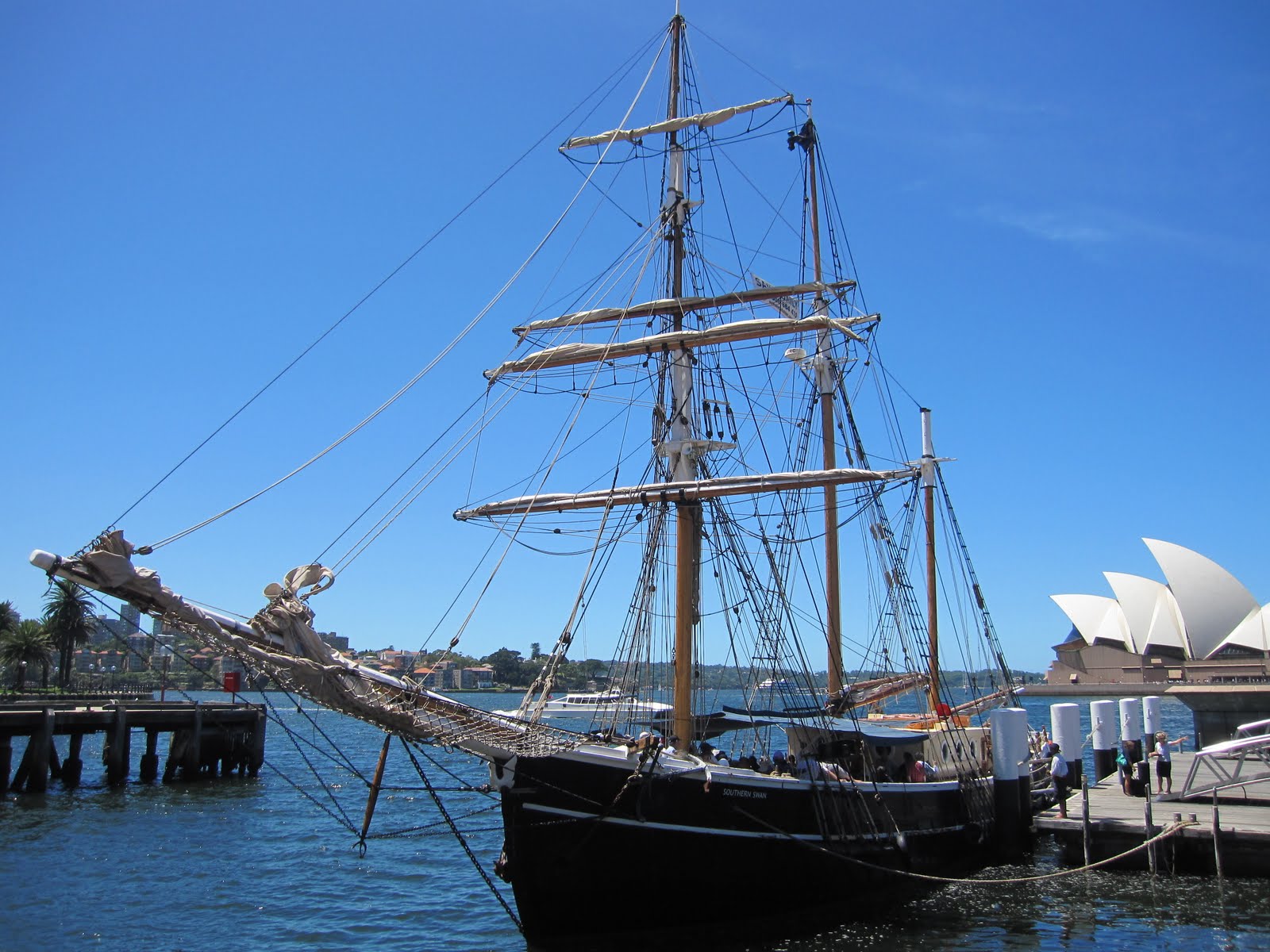 Sydney - City and Suburbs: Campbells Cove, tall ship, Southern Swan