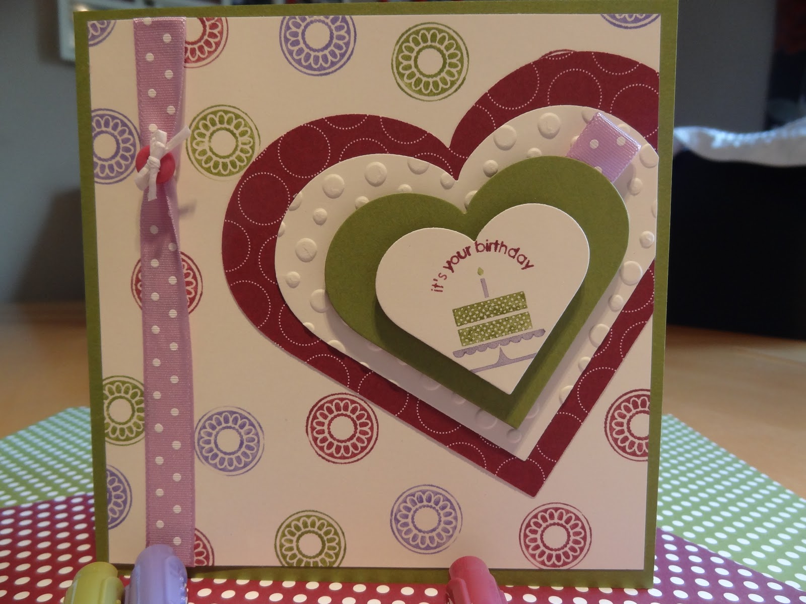 Happiness is Homemade: Heart Birthday Card