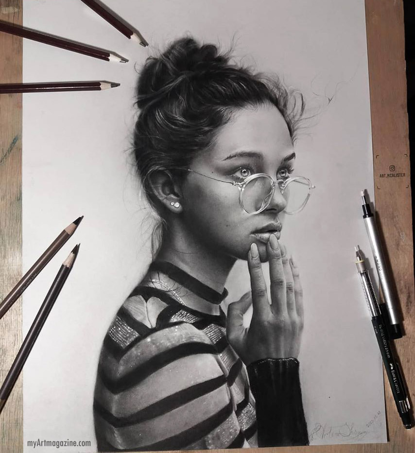 Neelan's Blog: Realistic Pencil Drawing Girl by Artem Shiyan