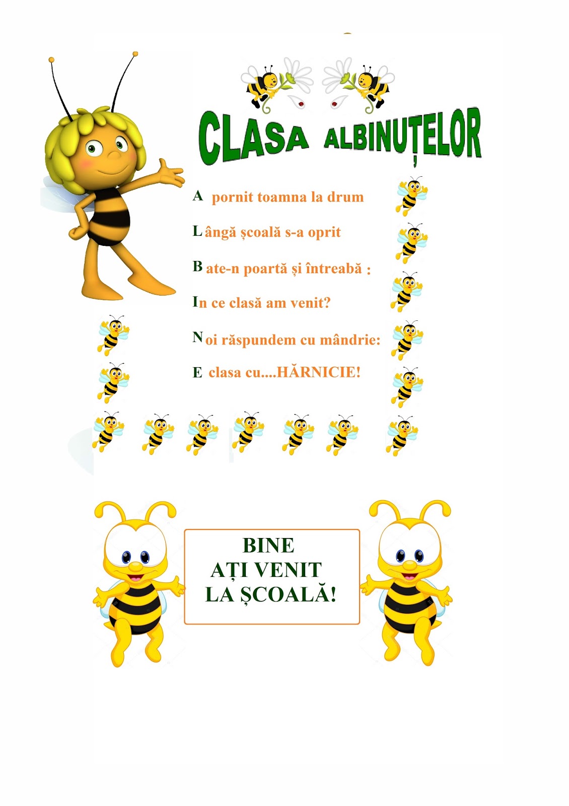 Lumea lui Scolarel...: Clasa albinuțelor (material pentru decorarea ...