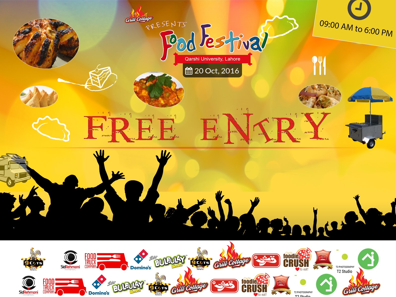Free Entry Food Festival Backdrop, Banner and Flex Designed by ...