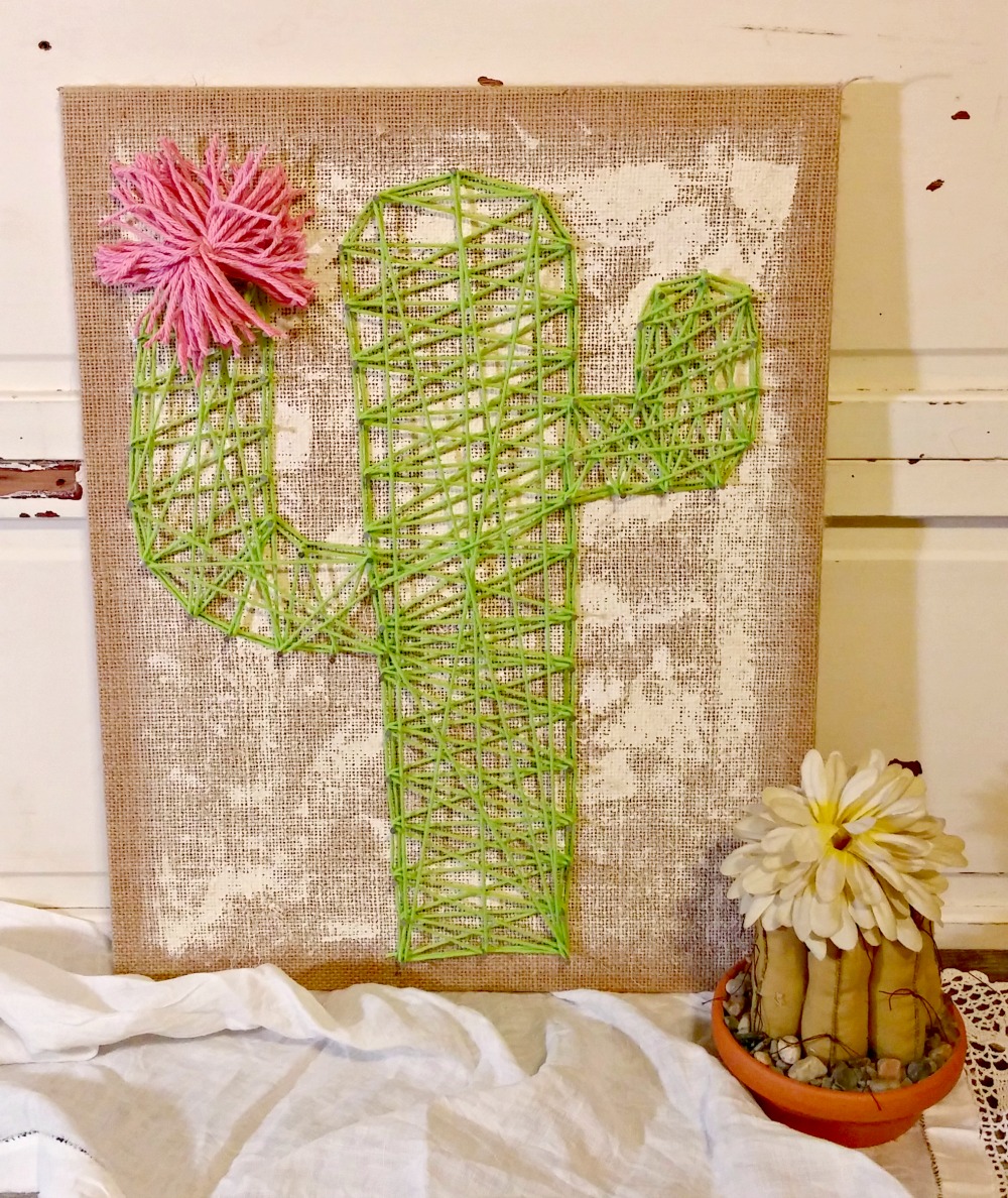 Trash to Treasure - Cactus String Art - Little Vintage Cottage