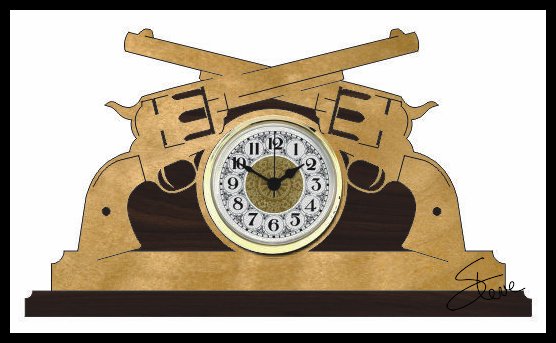 Scrollsaw Workshop: Pistol Clock Scroll Saw Pattern.