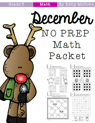 Kelly McCown: December NO PREP Math Packet {Grade 3}