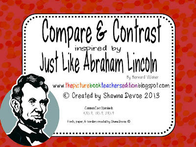 Classroom Freebies Too: Just Like Abraham Lincoln - Compare & Contrast