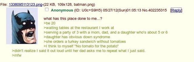 A large dump of various greentext stories, both funny and sad ...