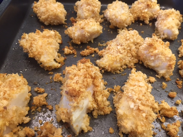 Crusted Cod Bites with Garlic and Rosemary New Potatoes