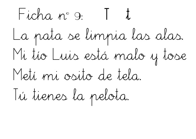 La clase de Primero : La "T t"