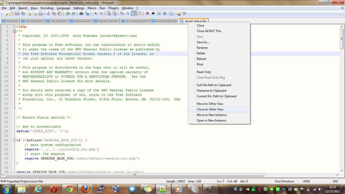 Tampilan Terbagi ~ Notepad++