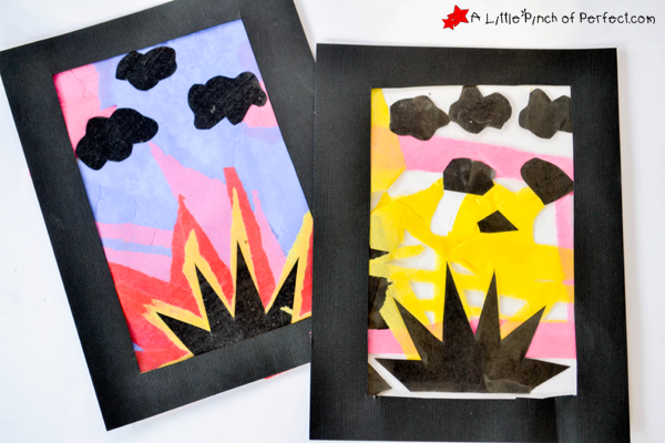 Glowing Sunset Tissue Paper Craft for Kids - A Little Pinch of Perfect