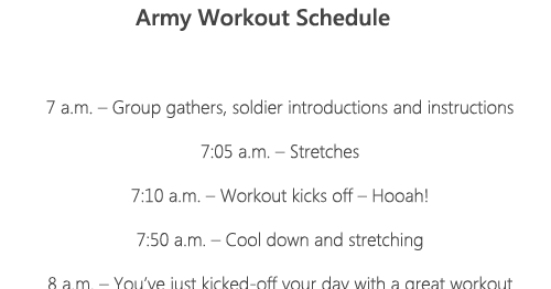 Army Workout Schedule ~ HowAbout